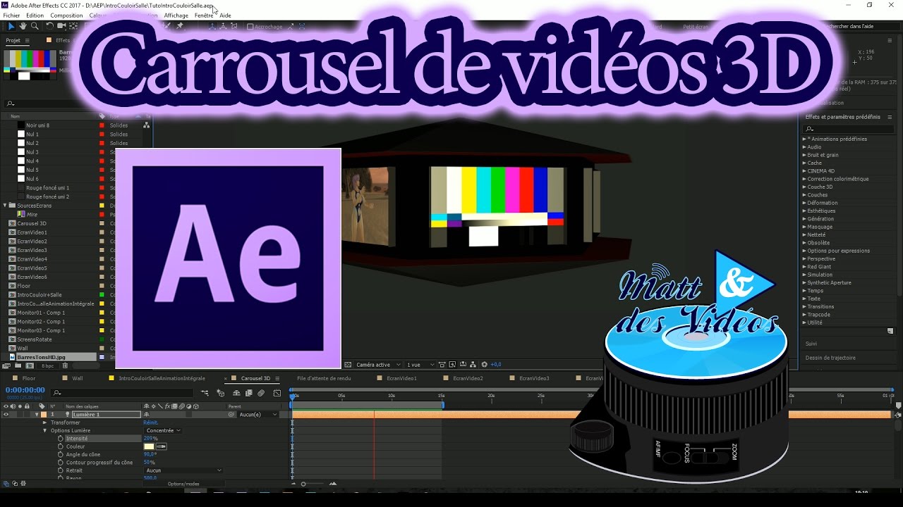 Carousel de vidéos 3D Tuto After Effects - YouTube