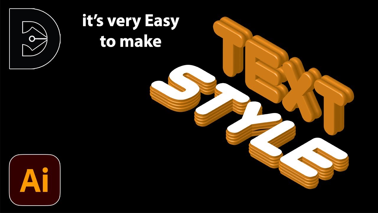 text effect text style in adobe illustrator it's very easy design - YouTube