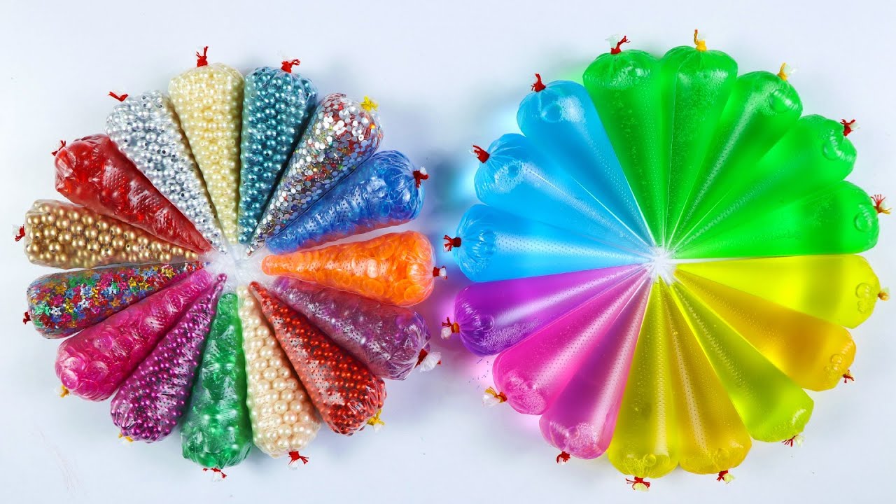MAKING CRUNCHY SLIME WITH PIPING BAGS !! SATISFYING SLIME VIDEOS #78 ...