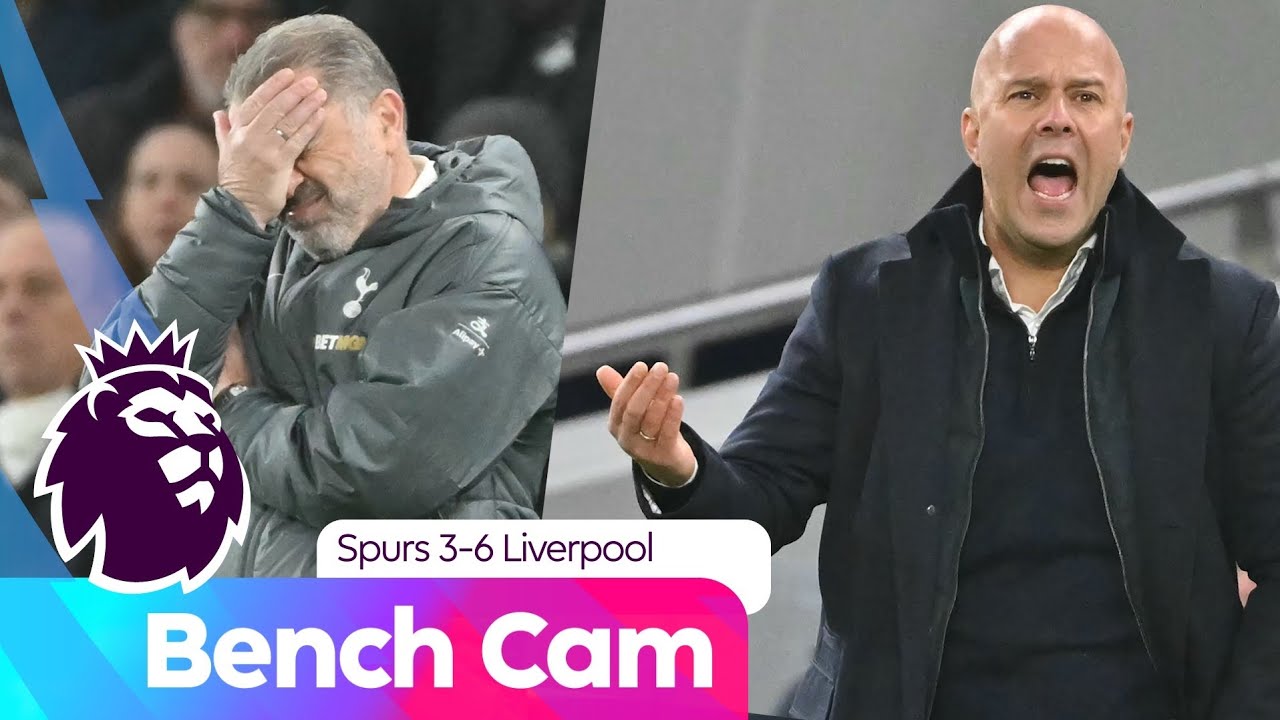 Tottenham Stadium In Shock As Liverpool Demolish Spurs! | Bench Cam ...