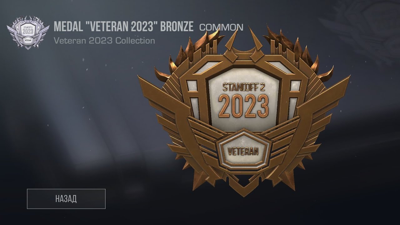 ПОЛУЧИЛ MEDAL "VETERAN 2023" BRONZE STANDOFF 2 - YouTube