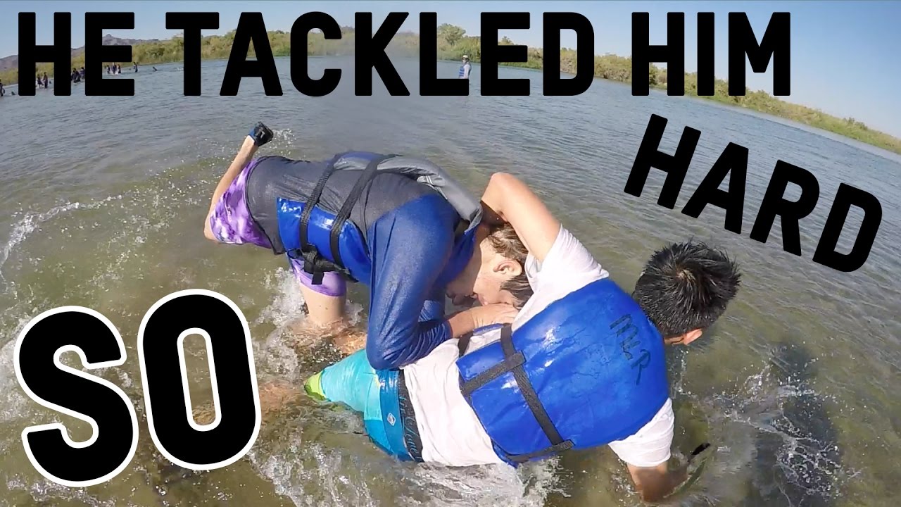 he tackled him SO hard! - YouTube