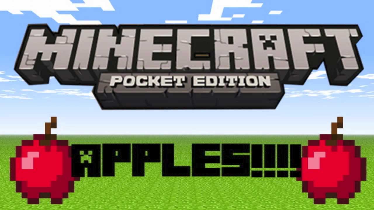 Apples in Minecraft Pocket Edition?!?!?!?!?!?!?!? - YouTube