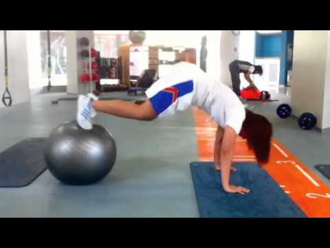 Core Workout: Jack Knife on Stability Ball - YouTube