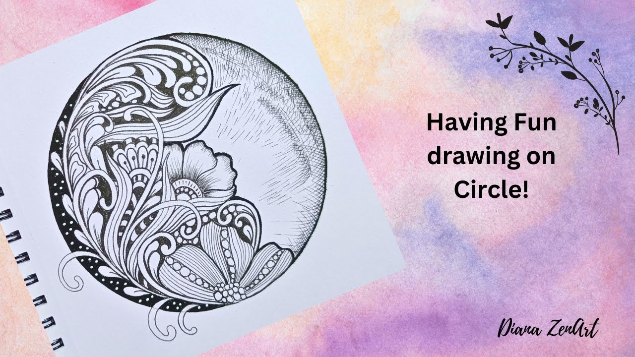 Create Stunning Zentangle Flower Designs: Easy Circle Doodle Tutorial ...