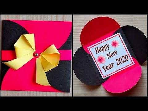 New year 2020 card making ideas very easy / Beautiful handmade new year ...