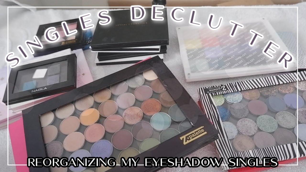 SINGLE EYESHADOW REORGANIZATION & DECLUTTER // Makeup declutter 2023 - YouTube