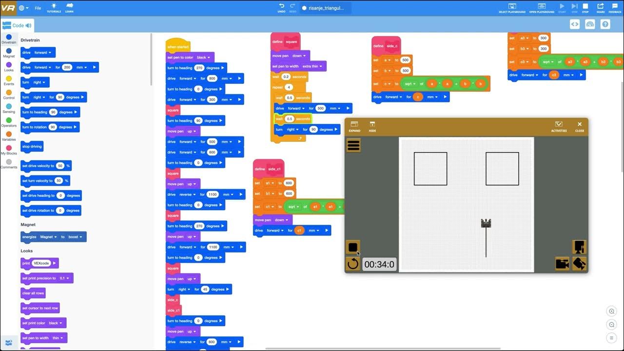 Drawing using trigonometry - VEXCode VR - YouTube