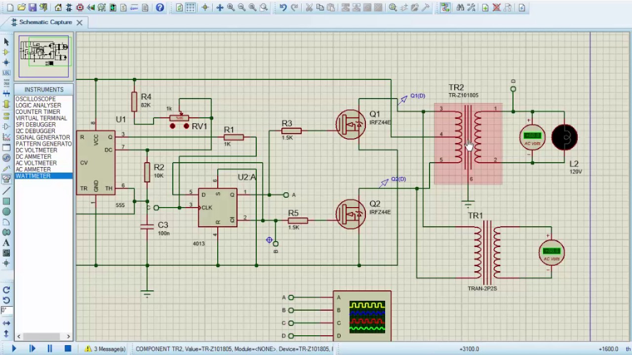 Inversor DC AC 12VDC a 120VAC ELECTRONICA DE POTENCIA - YouTube