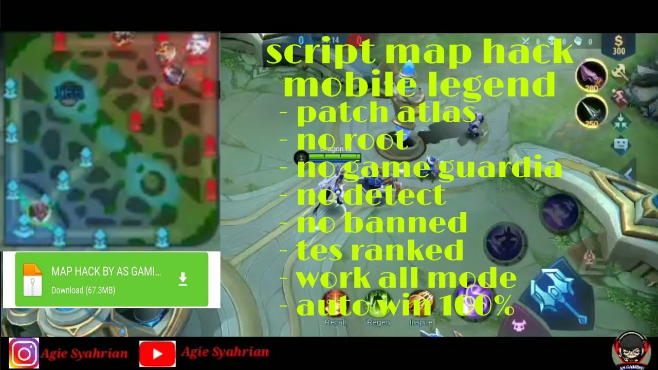 SCRIPT MAP HACK + DRONE VIEW MOBILE LEGEND PATCH ATLAS - YouTube