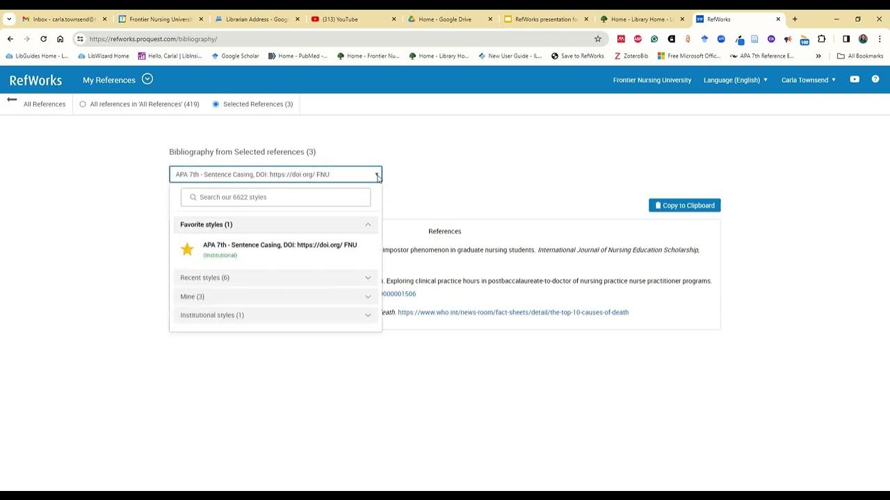 Creating A Bibliography In Refworks Youtube