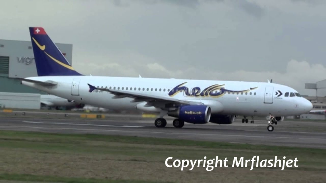 Hello (Airline) A320 {HB-JIY} at London Heathrow Airport - YouTube