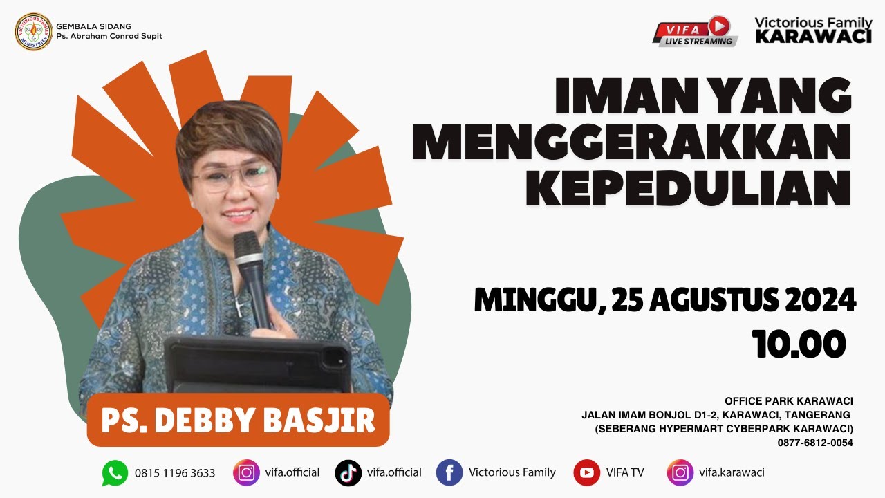 Ibadah Minggu Live Streaming VIFA Karawaci | Ps. Debby Basjir | 25 ...