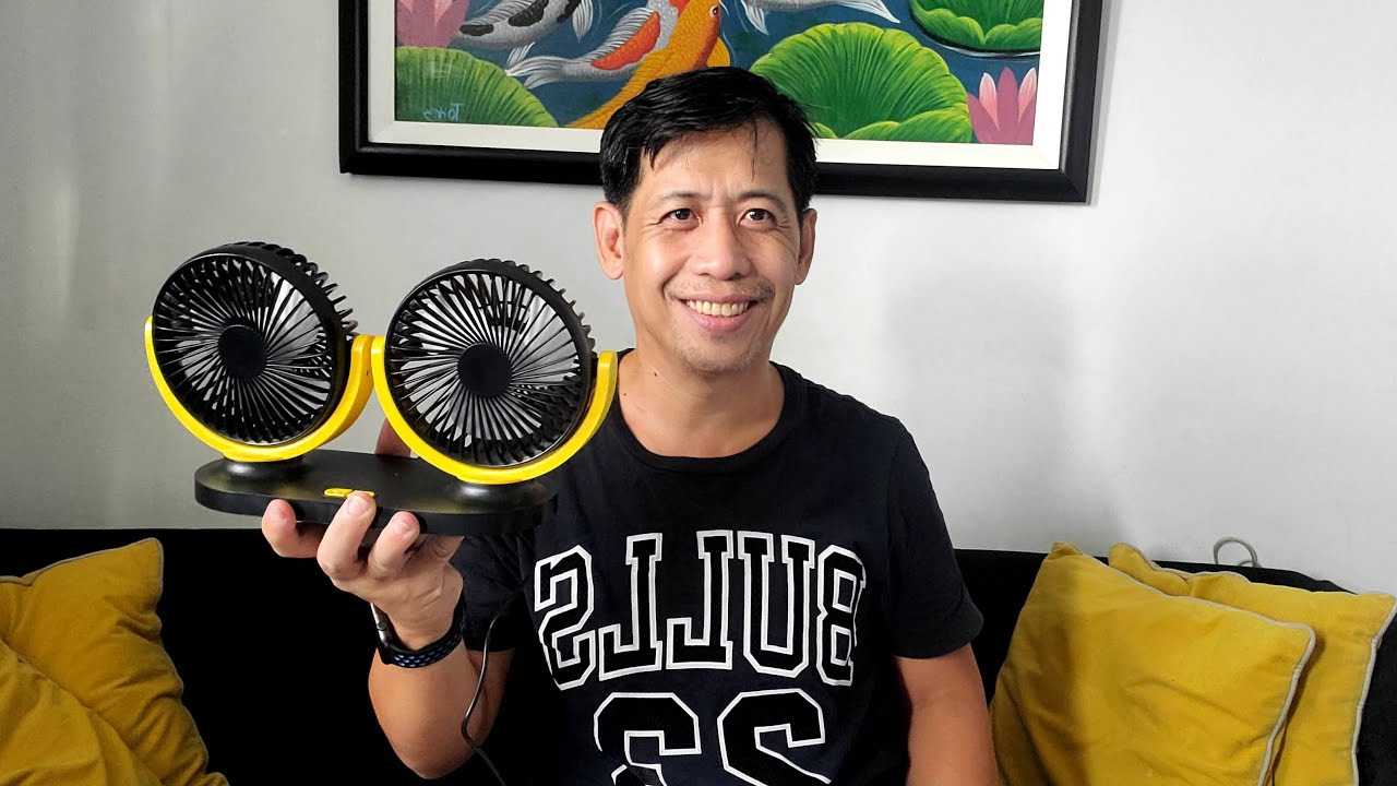 Rotatable USB Car Dual Blade Fan! 360 degrees no dead angle rotation ...