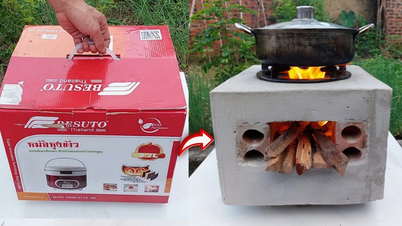 The Idea Of Making Cement Stove From Cardboard Box - Simple And Save ...