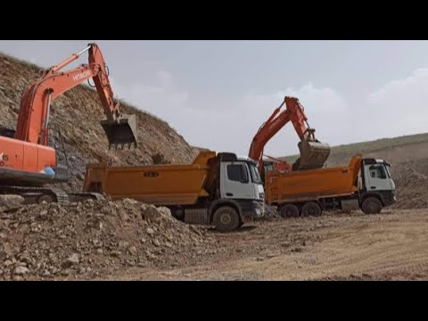 #hitachi 530 harfiyat yükleme yol yapımı/установка земляных работ ...