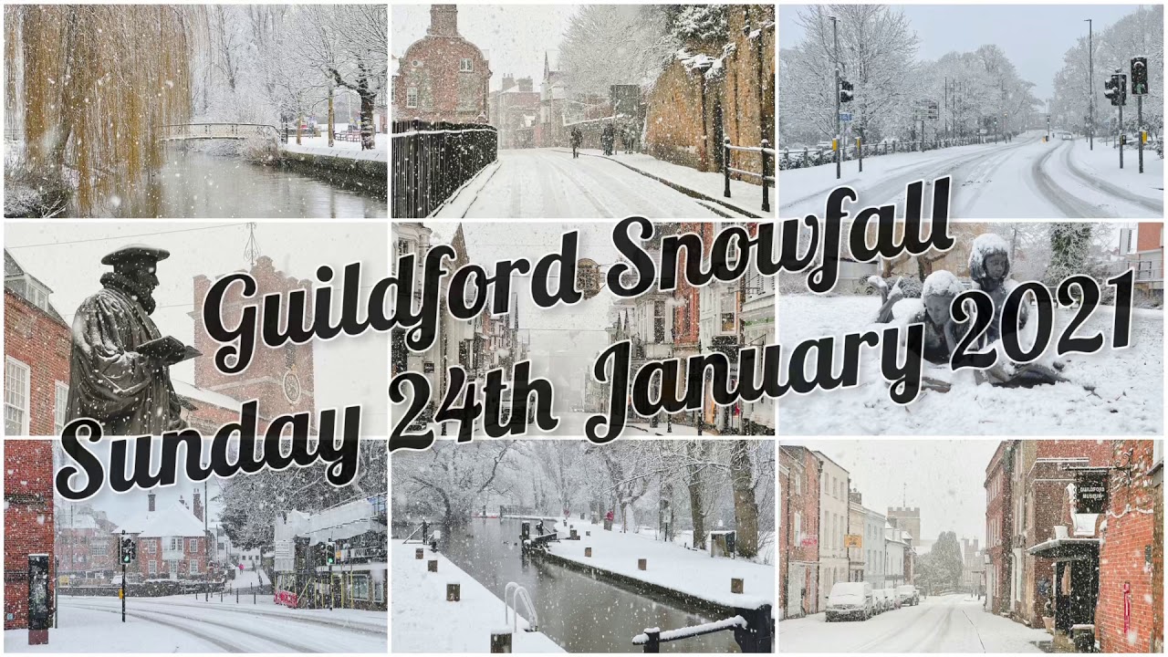 Guildford Snowfall - 24/01/2021 - YouTube