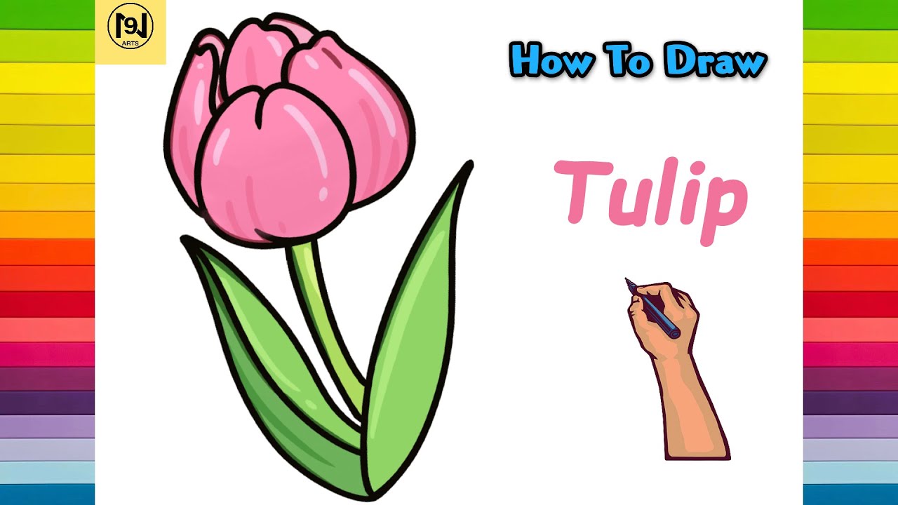How to draw a Tulip easy | No.9 ARTS - YouTube