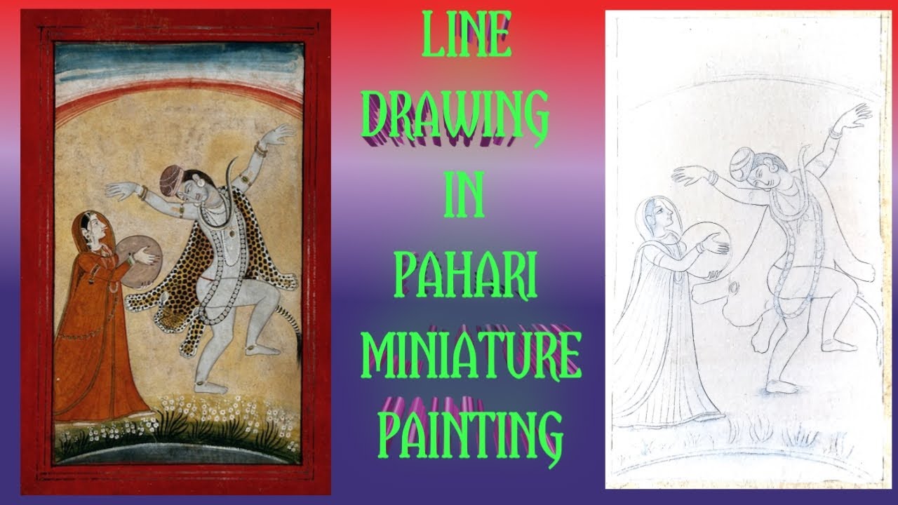 Indian miniature painting tutorial | Line drawing | sketching | Pahari ...