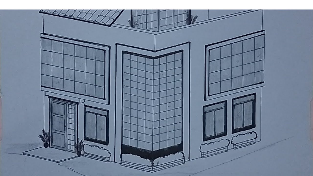 How to draw a house|Small modern house drawing|house design #house # ...