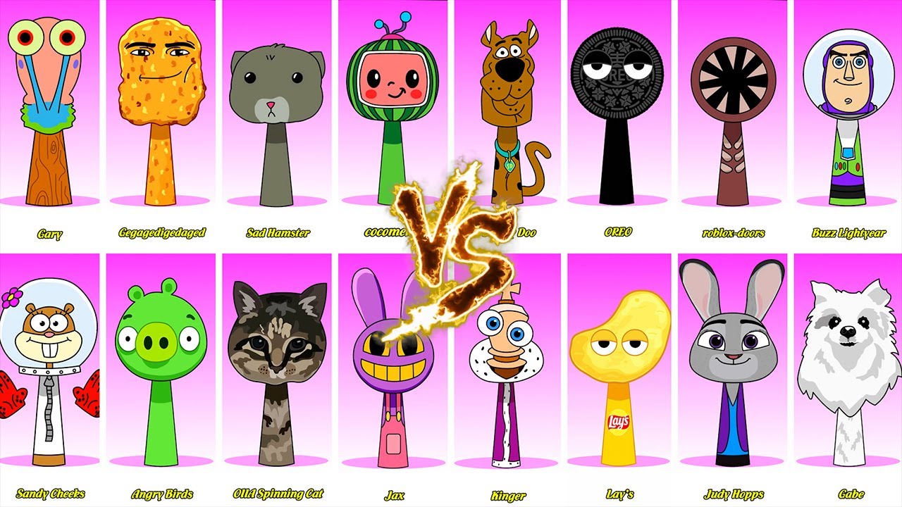 Incredibox Sprunki OC Phase 1 to Phase 4 Gary (SpongeBob), Sandy Cheeks ...