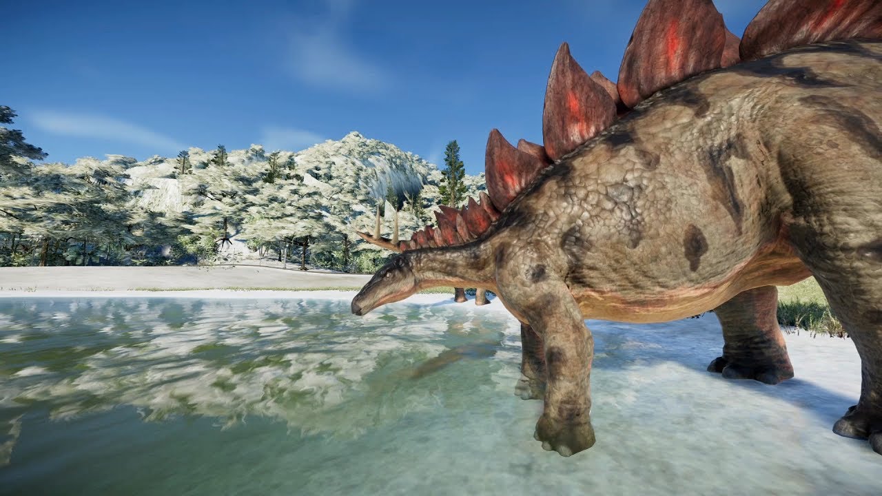Stegosaurus Skin(modified) vs Tyrannosaurus rex, dinosaurs fightㅣ ...