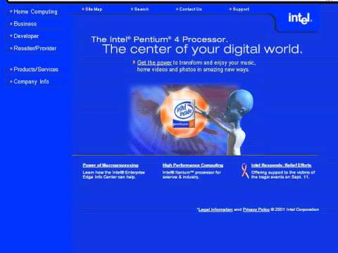 intel old website 2001 animation