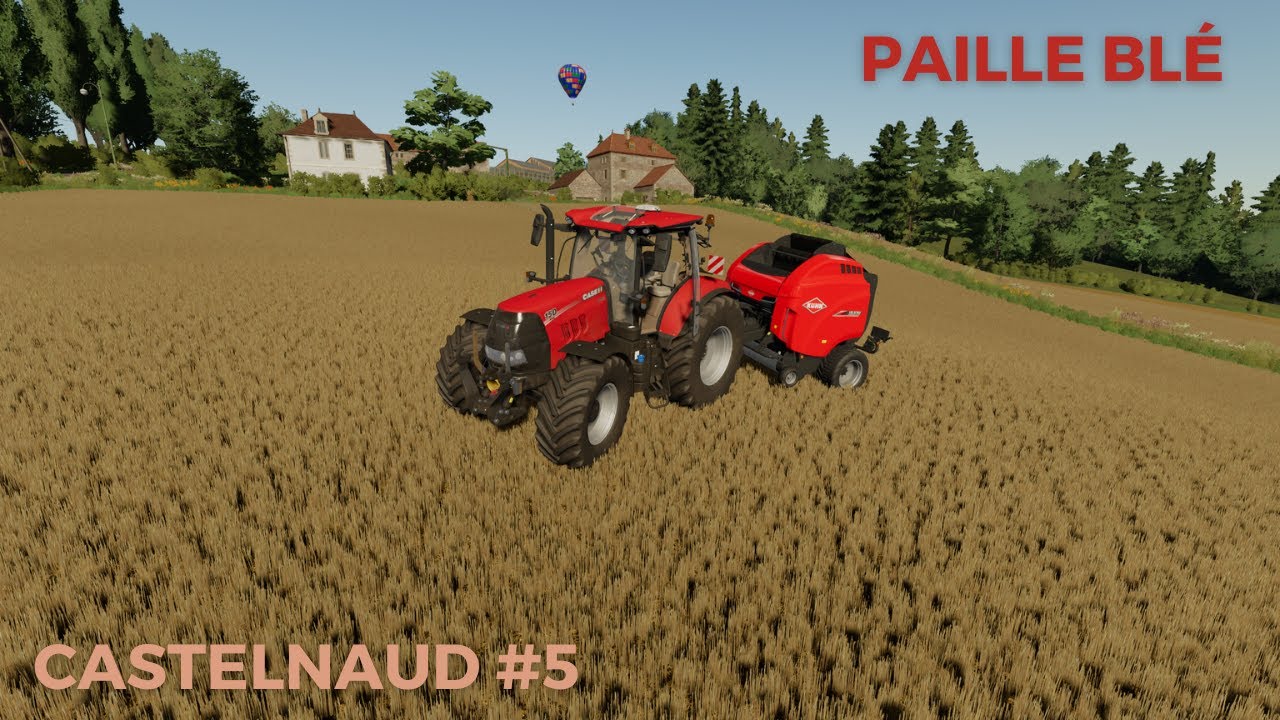 Pressage et ramassage des paille de blé en case IH / Castelnaud #5 ...