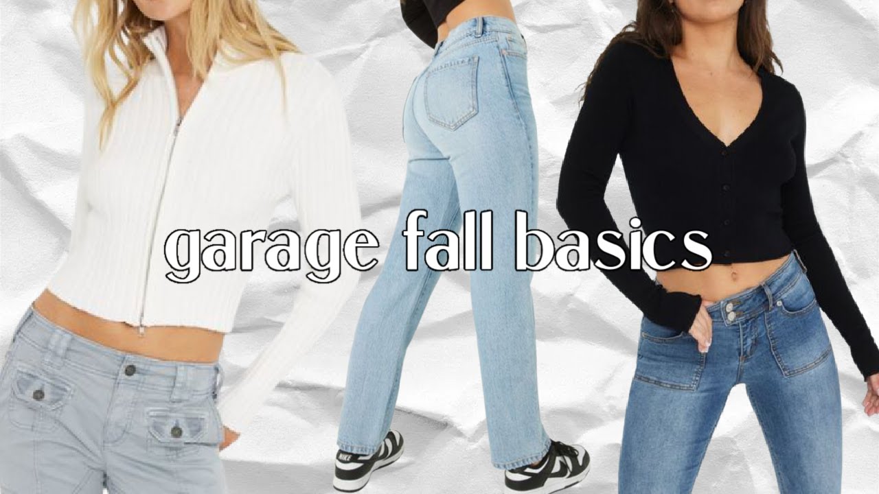 fall basics try on haul (garage clothing) - YouTube