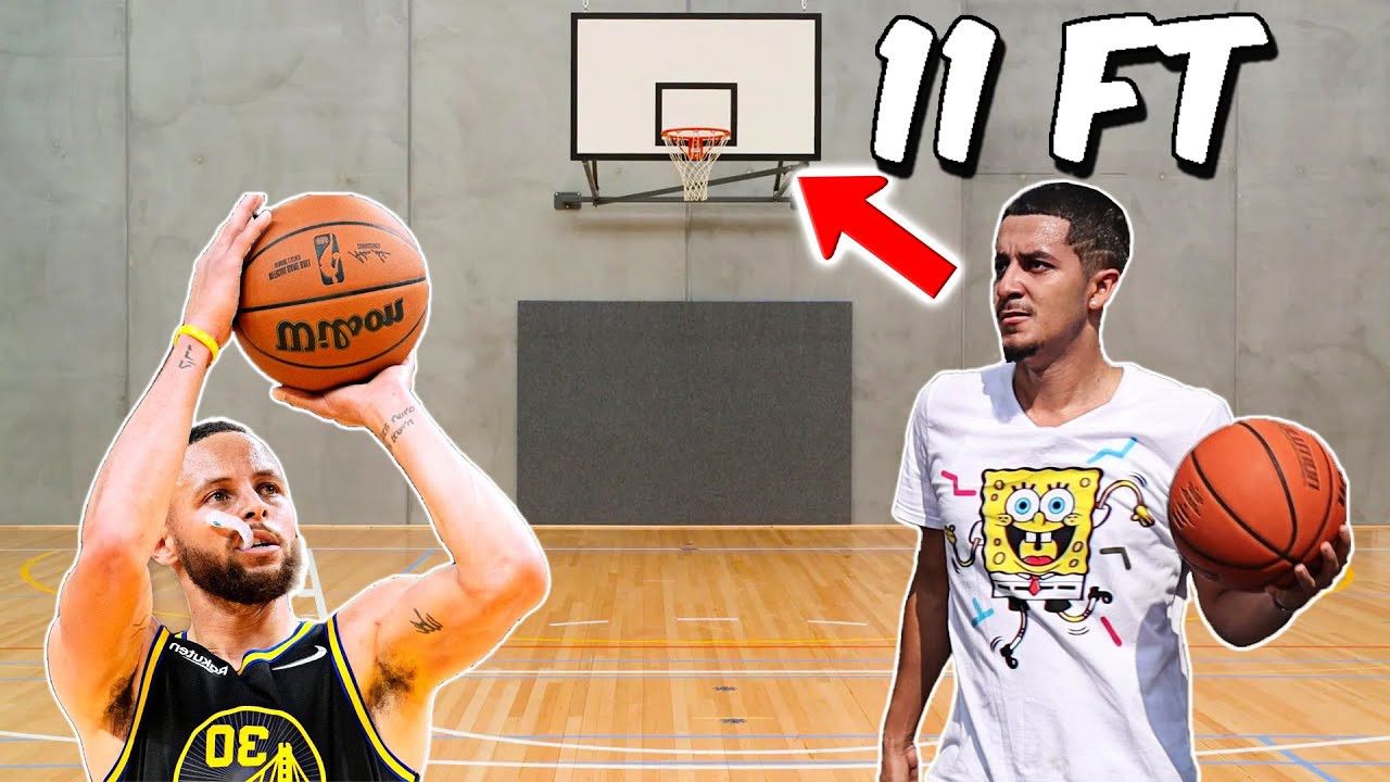 The Steph Curry Challenge On A 11 Foot Rim! - YouTube