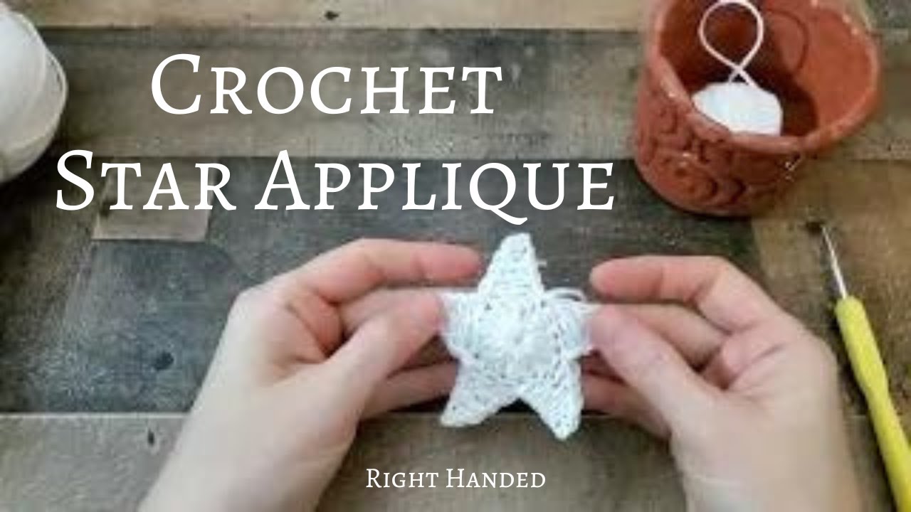 EASY! 🌟 Star Applique (RIGHT HANDED) Crochet Pattern Tutorial Great For ...
