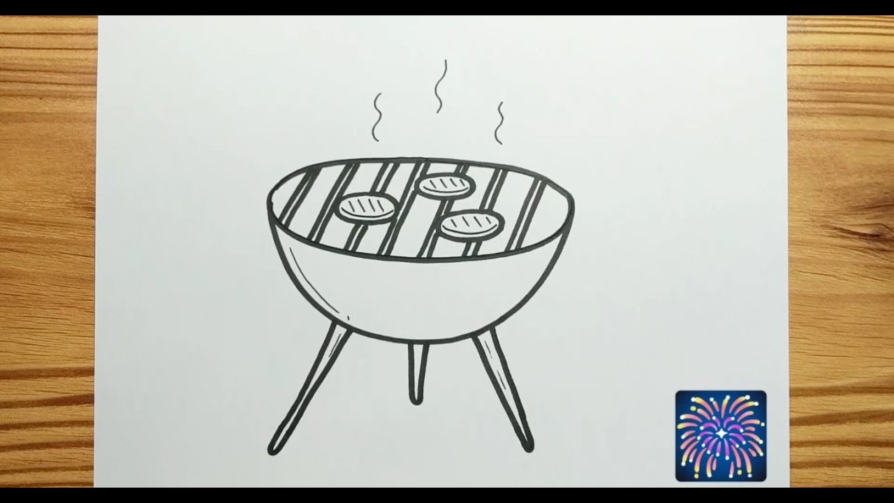 HOW TO DRAW GRILLING MEAT - YouTube