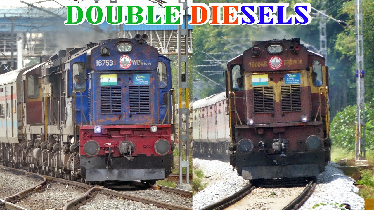 DOUBLE DIESEL TRAINS !! COLOURFUL ALCos | HYDERABAD ARSIKERE SPECIAL ...