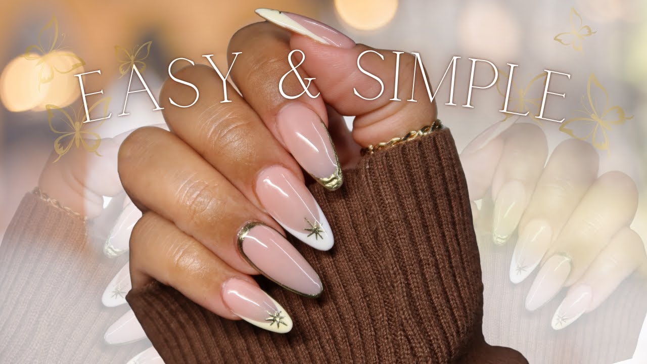 EASY & SIMPLE Nail Art Tutorital | Gel X Nails at HOME | ALMOND NAILS ...