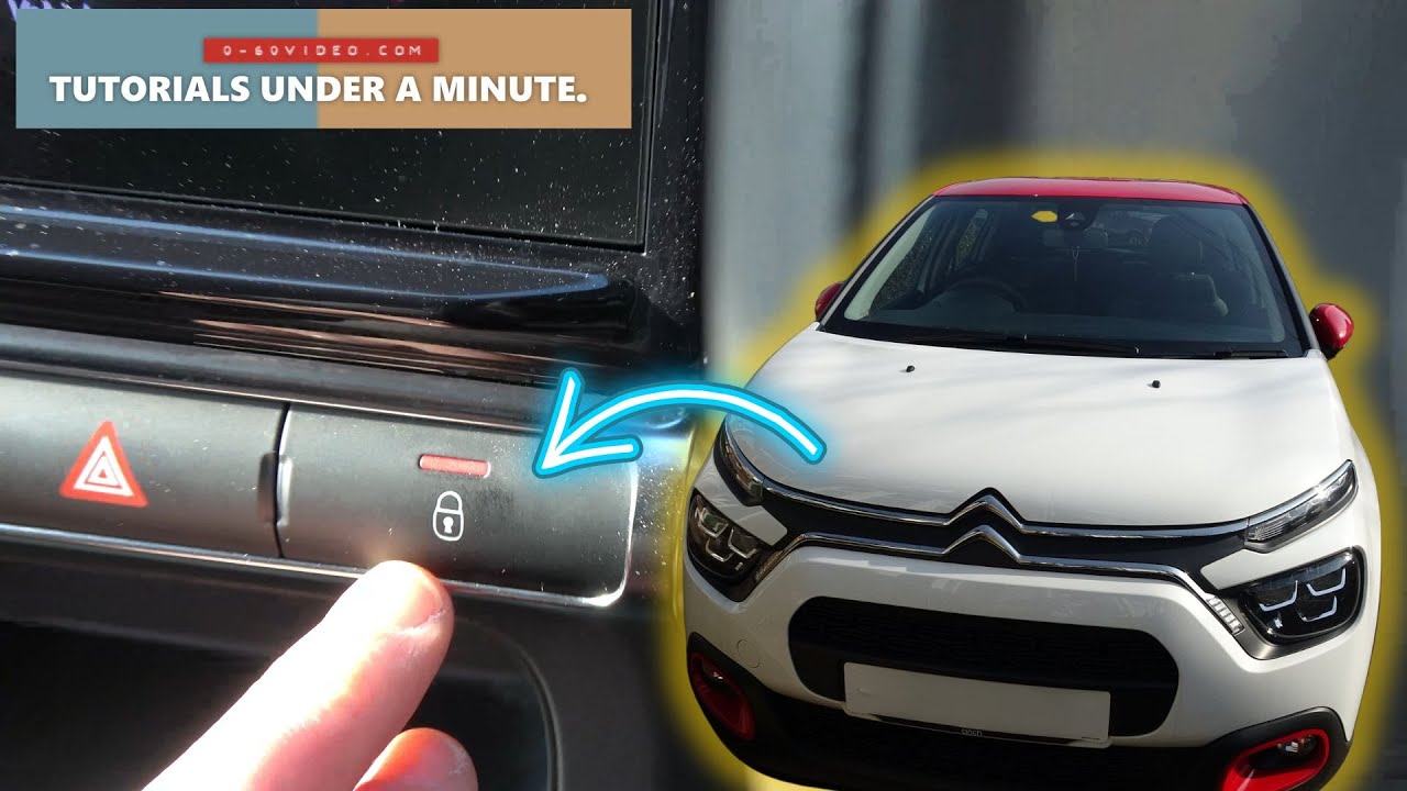 What the PADLOCK BUTTON does on a 2021 Citroen C3 Car - YouTube