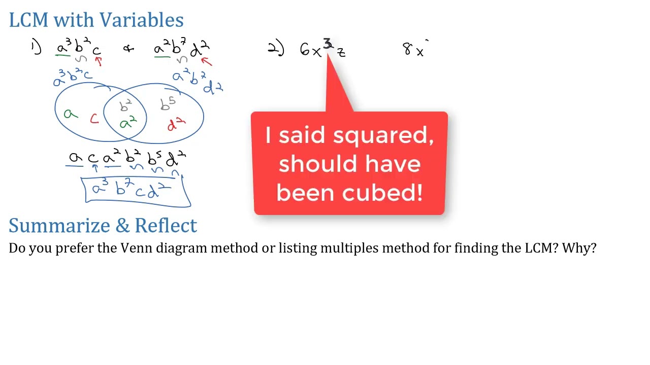 Least Common Multiple With Variables