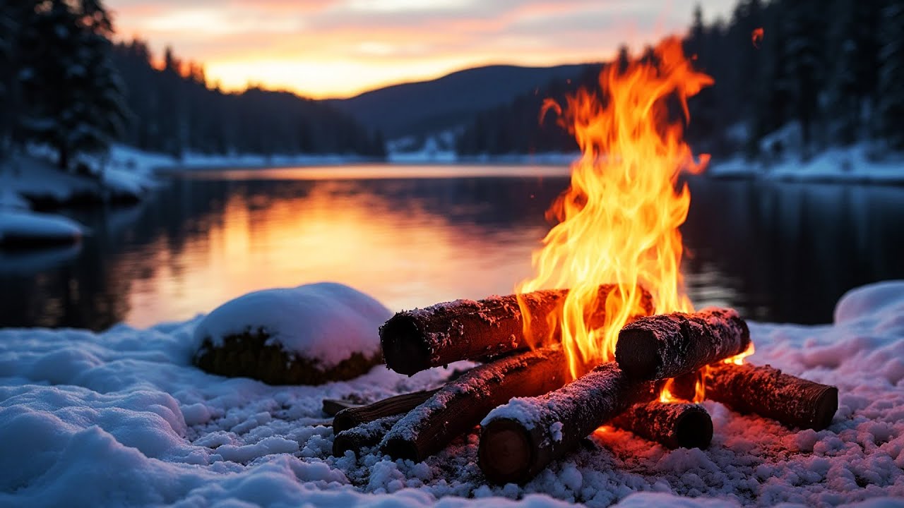 Peaceful CAMPFIRE: Lakeside Escape – Nature Sounds for Rest and Sleep ...