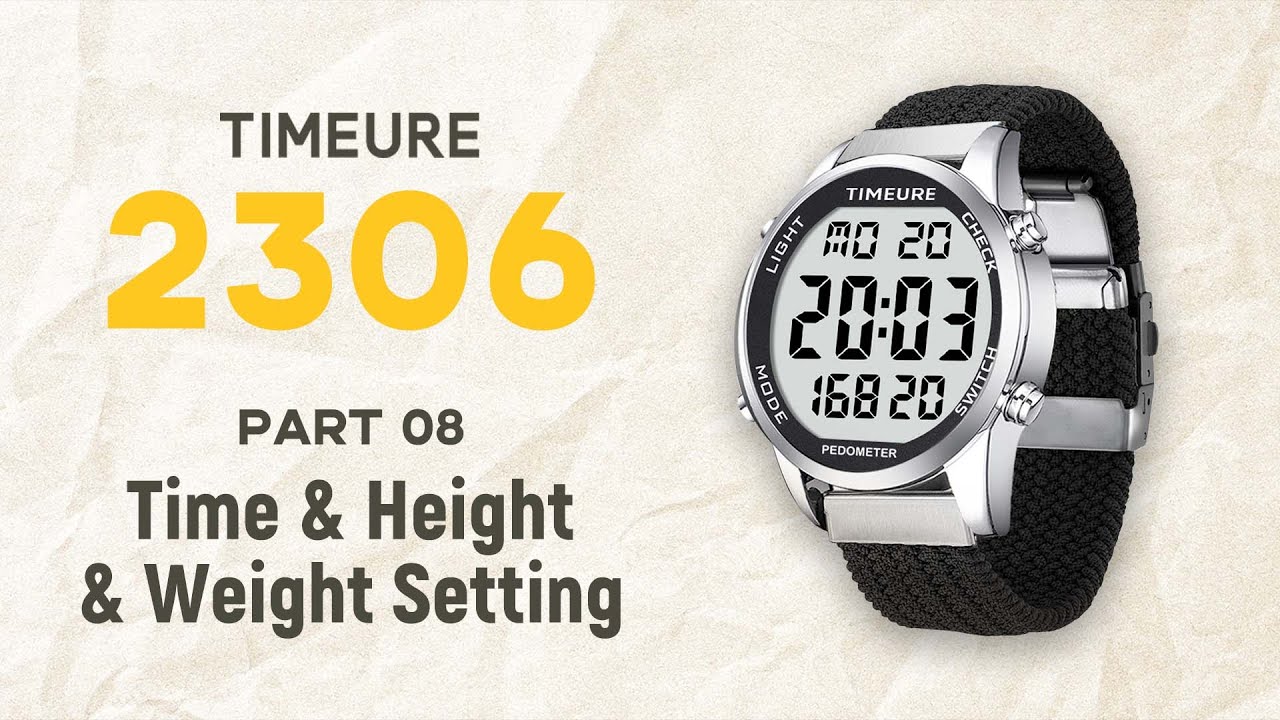 TIMEURE Tutorial for 2306 Waterproof Pedometer Watch Series: Time ...