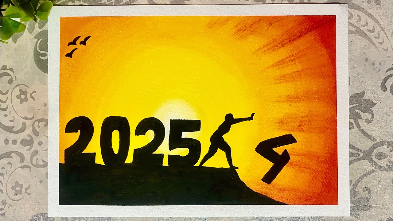 New Year Drawing 2025 || Happy New Year Drawing || 2025 Drawing - YouTube