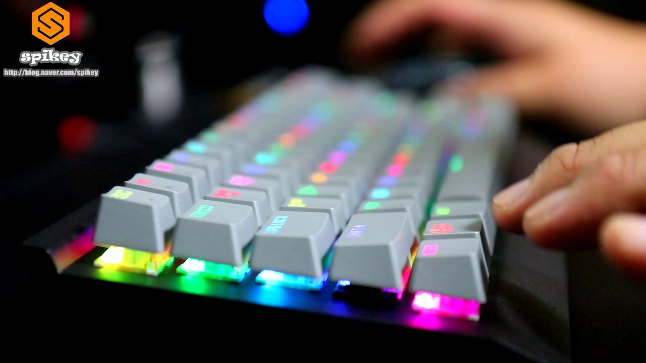 웨이코스 씽크웨이 CROAD K66 RGB 매크로 미니 기계식 키보드 청축 타이핑 - YouTube