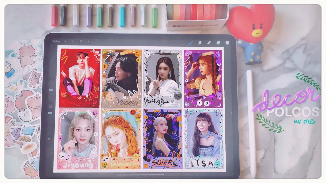 DIY + Decorate K-POP Polaroids / Polcos Digitally in Procreate With Me ...