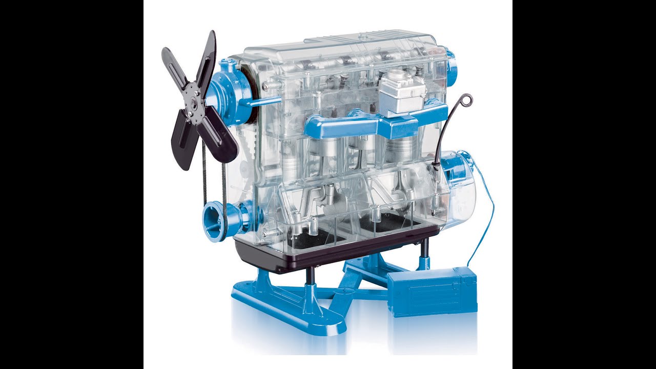 Mini plastic 4-cylinder engine - YouTube