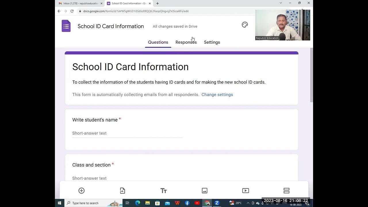 How to create and fill Google Form for collecting information? - YouTube