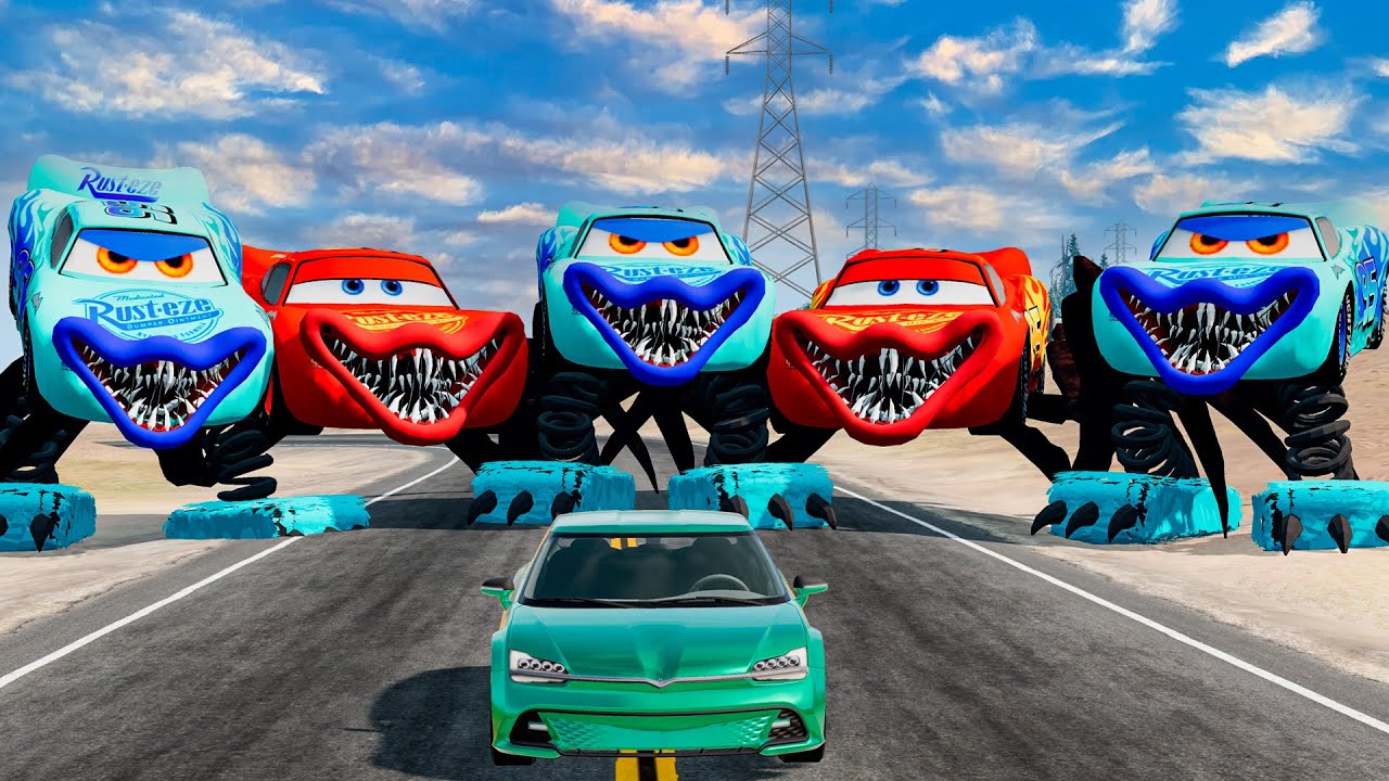 Cars vs Special Downhill with MCQUEEN BOXY BOO & MCQUEEN – BeamNG.Drive ...