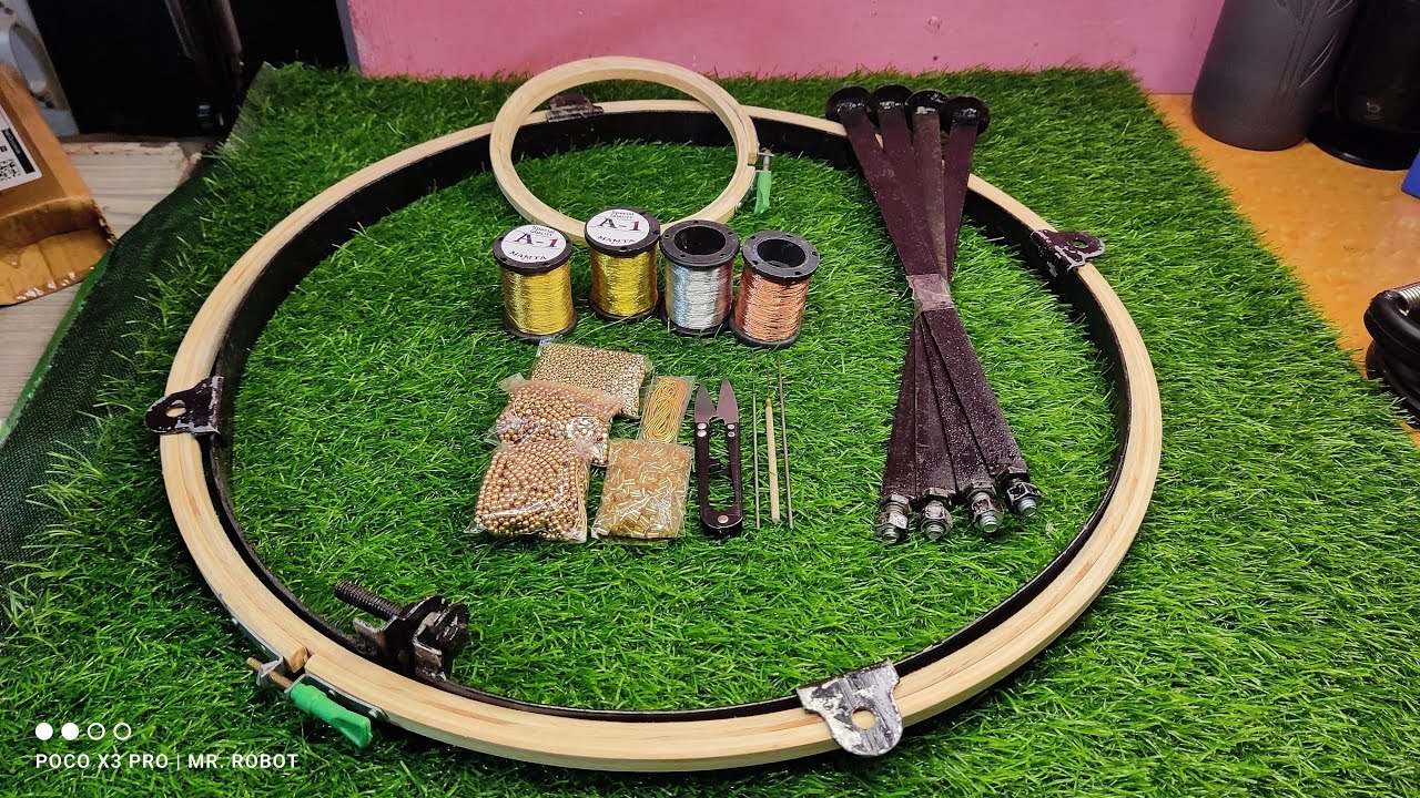 Ultimate Aari Embroidery Starter Kit | 18" Frame + 6" Ring + Full ...