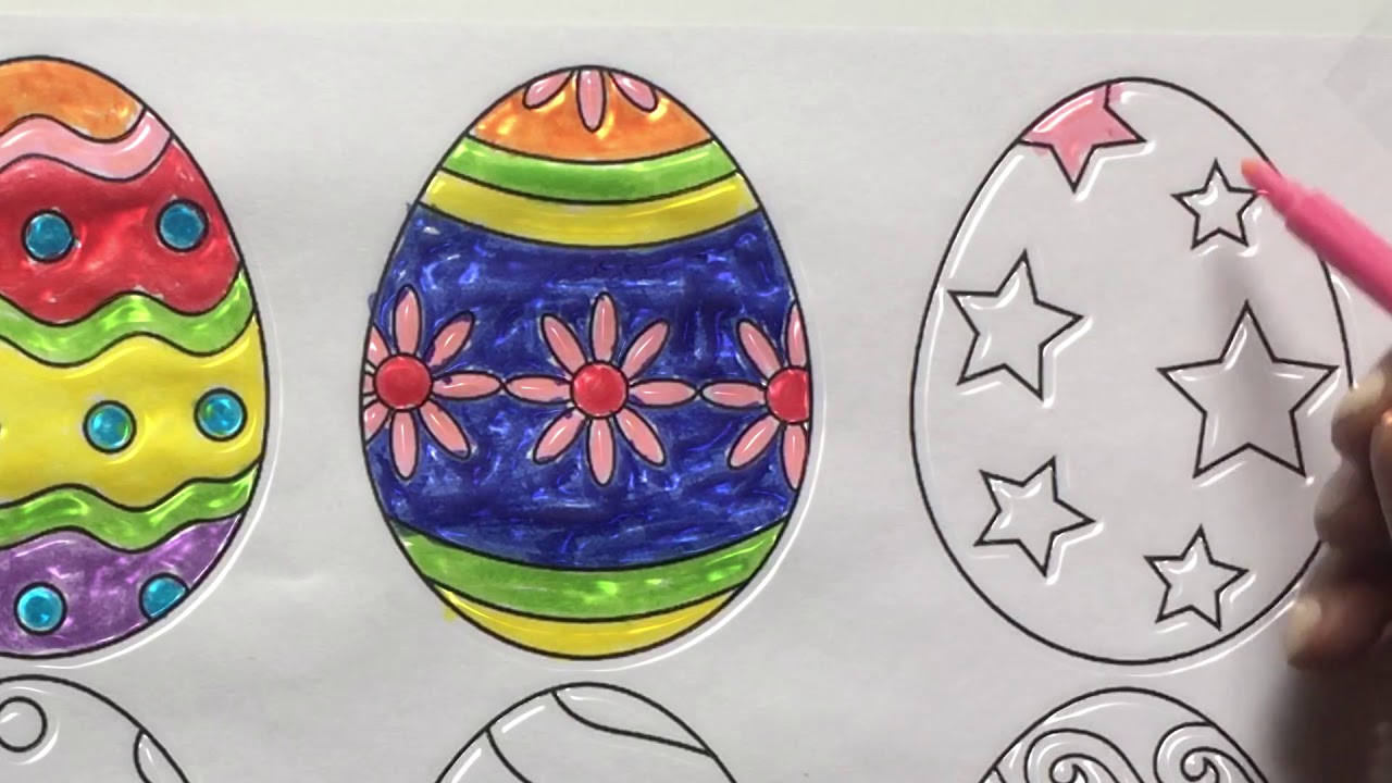 Coloring in Easter Eggs - FUN FAB COLORS - YouTube