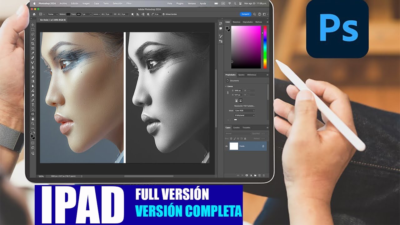Photoshop version completa en IPAD | Photoshop full version in iPad Pro ...