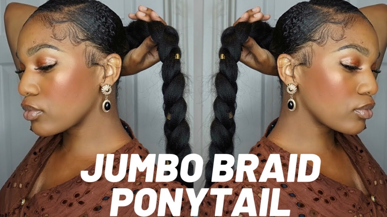 JUMBO PONYTAIL BRAID TUTOTIAL | Edges | - YouTube