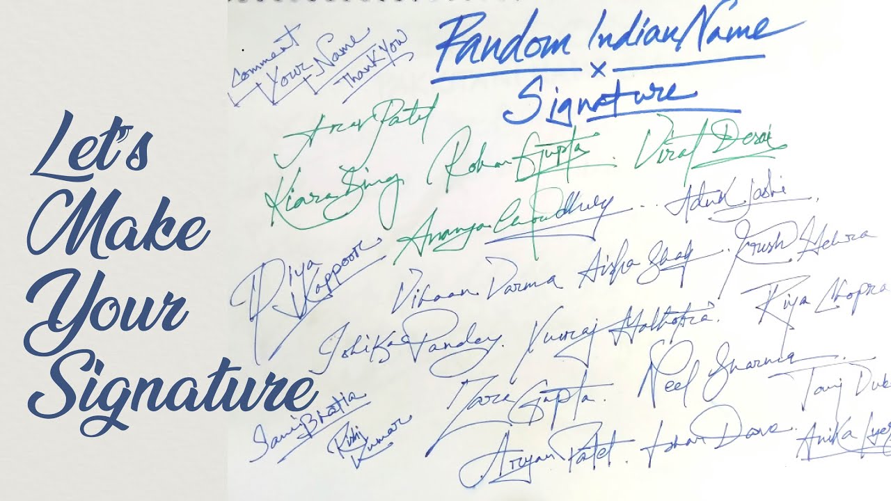 Random Indian Name Signature | Signature style of Indian Name | The ...