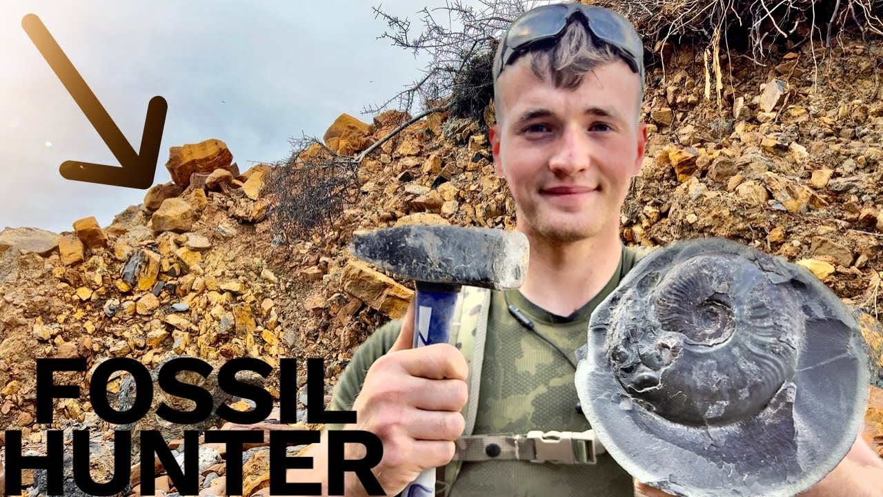 New SHALE COLLAPSE Fossil Hunting! Bones and Ammonite Success! | Fossil ...